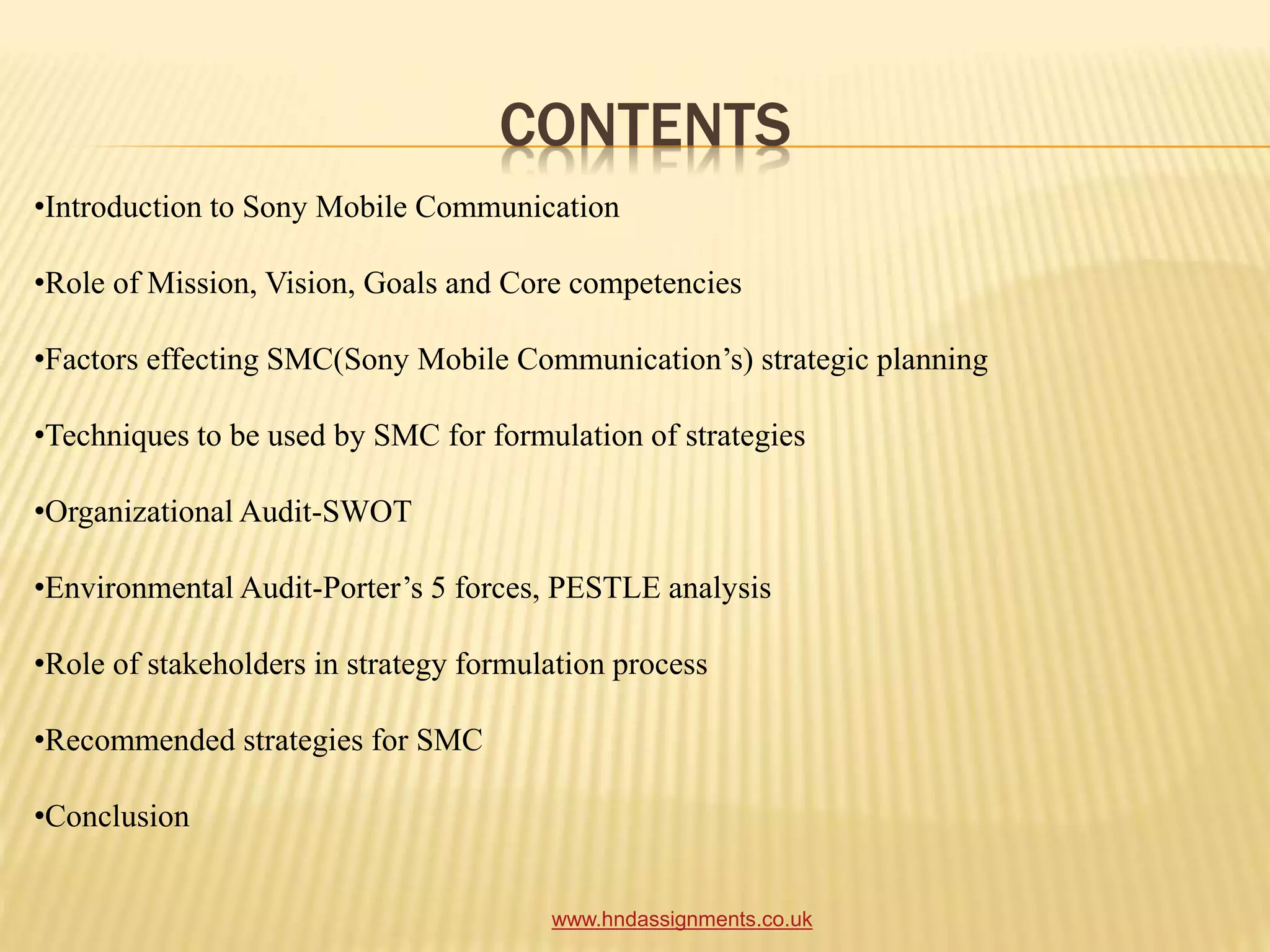 Sony mobile communication business strategy | PPTX