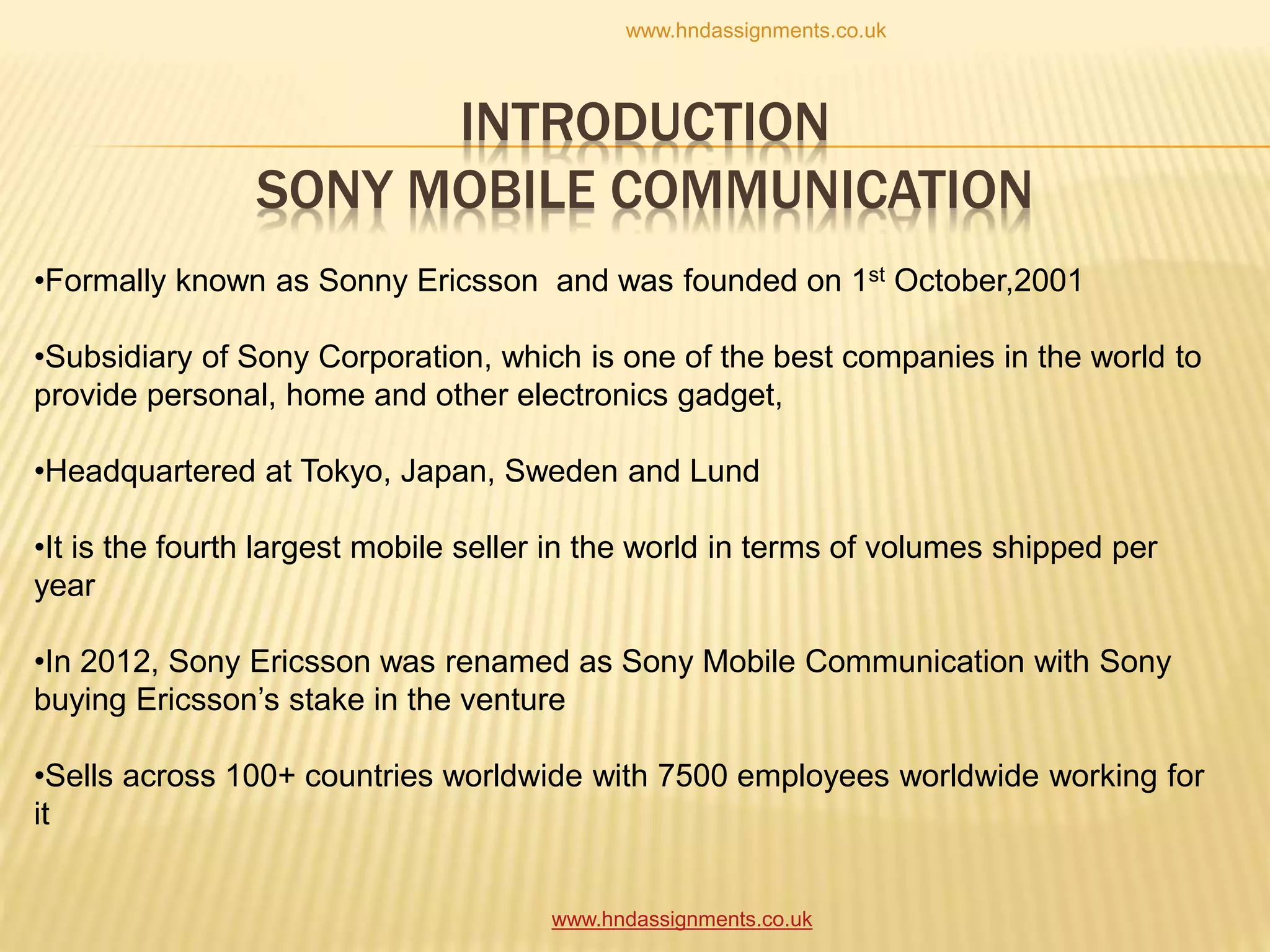 Sony mobile communication business strategy | PPTX