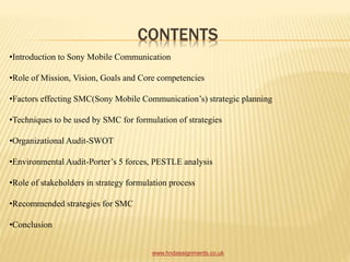 Sony mobile communication business strategy | PPTX