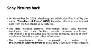 Sony pictures crippled by gop hackers, 2014 cs ala | DOC