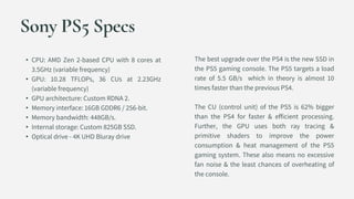 Sony PlayStation 5, Check out the PS5 Specs, Price | PPTX