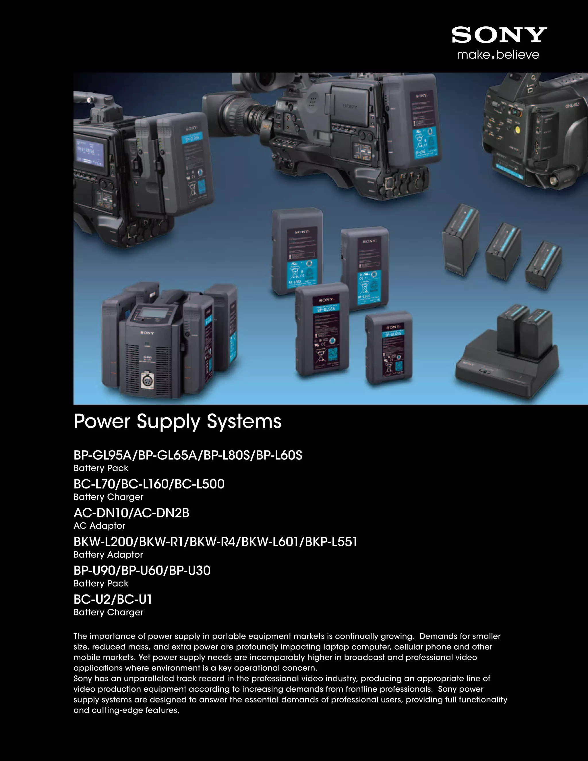 Sony Powersupply Battery Charger Brochure | PDF