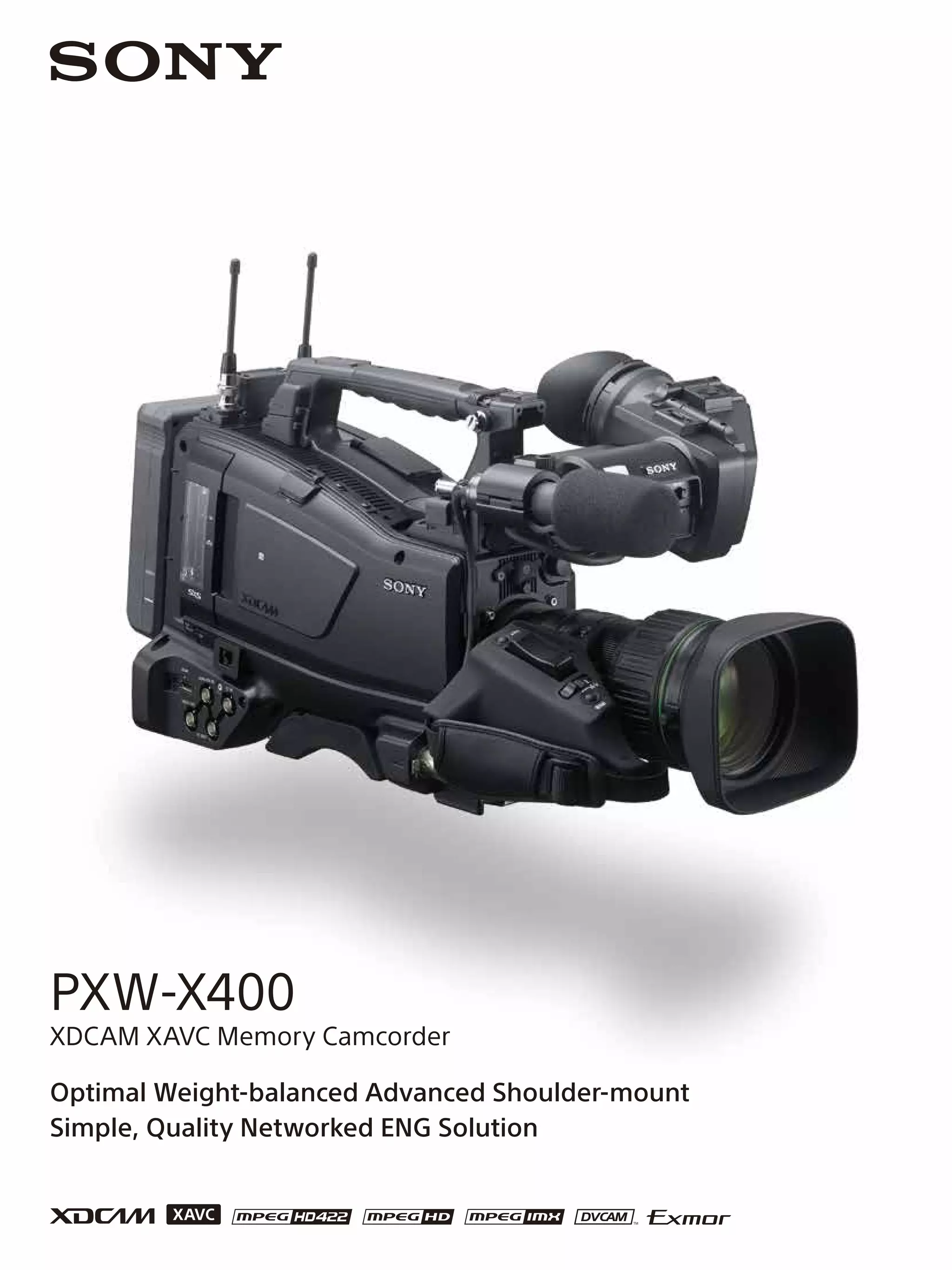 Sony PXW-X400 brochure | PDF | Computer Peripherals | Computing