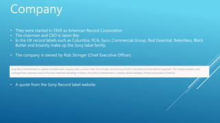 Sony records fact file | PPT