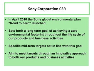 Sony's CSR Case Study; Graham Thomasson | PPTX | Business | Business ...