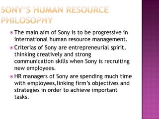 Sony's human resource management | PPTX