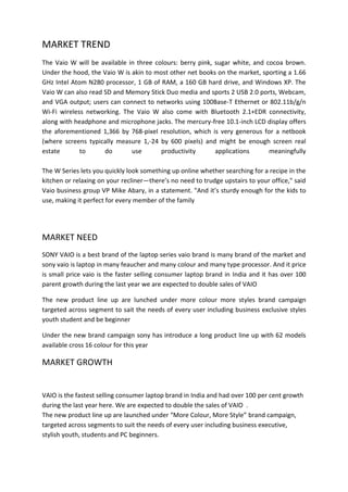 Sony vaio project | DOCX