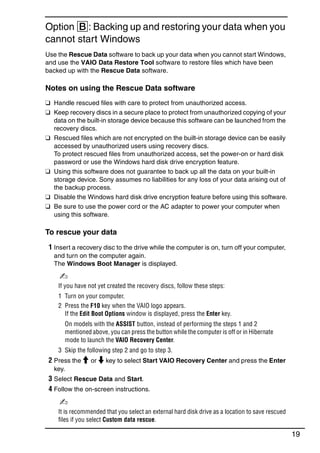 Sony vaio recovery manual | PDF