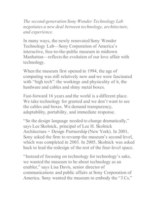 Sony wonder technology lab | DOCX