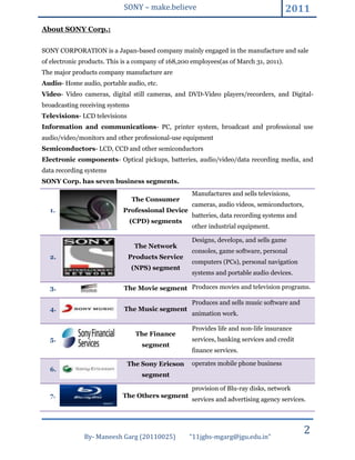 Everything about Sony Corp. | DOCX