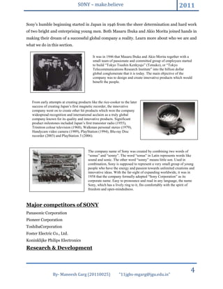 Everything about Sony Corp. | DOCX