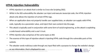 Exploiting HTML Injection: A Comprehensive Proof of Concept | PPTX