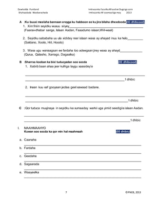 PNEB - AF SOOMAALI 2013 | DOCX