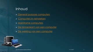 Soorten computers en de werking van de computer | PPTX