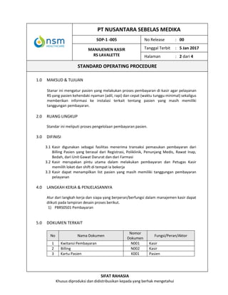 SOP 1-005 Manajemen Kasir | PDF
