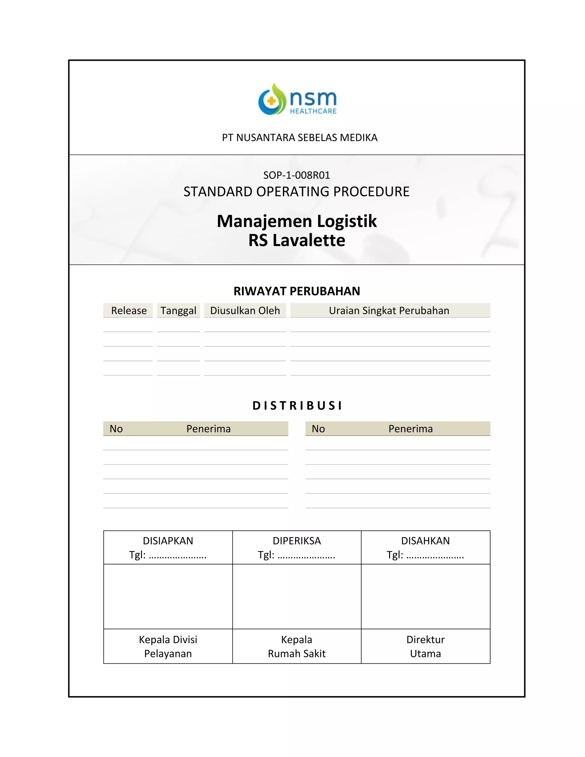 SOP 1-008 Manajemen Logistik | PDF