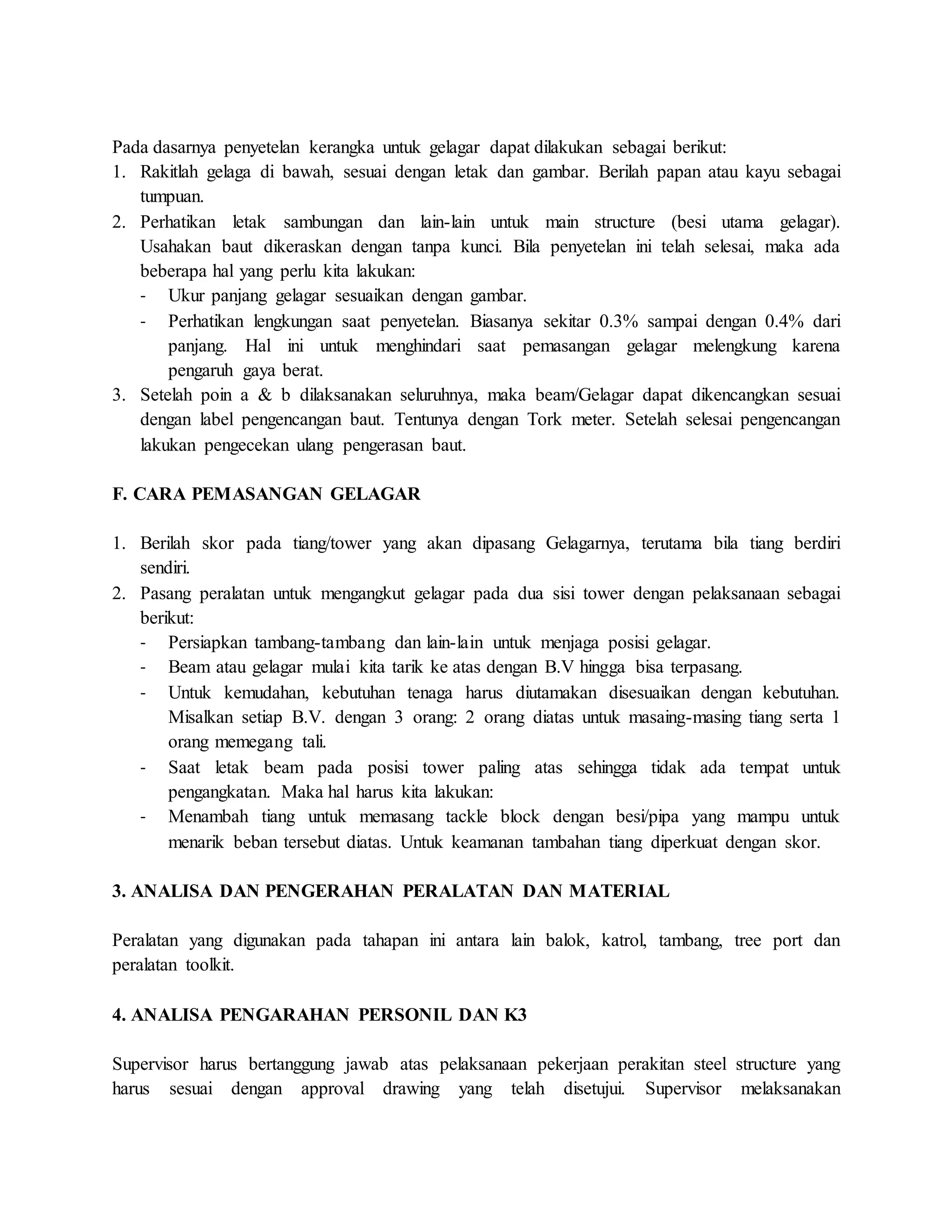 SOP Pekerjaan Konstruksi | DOCX