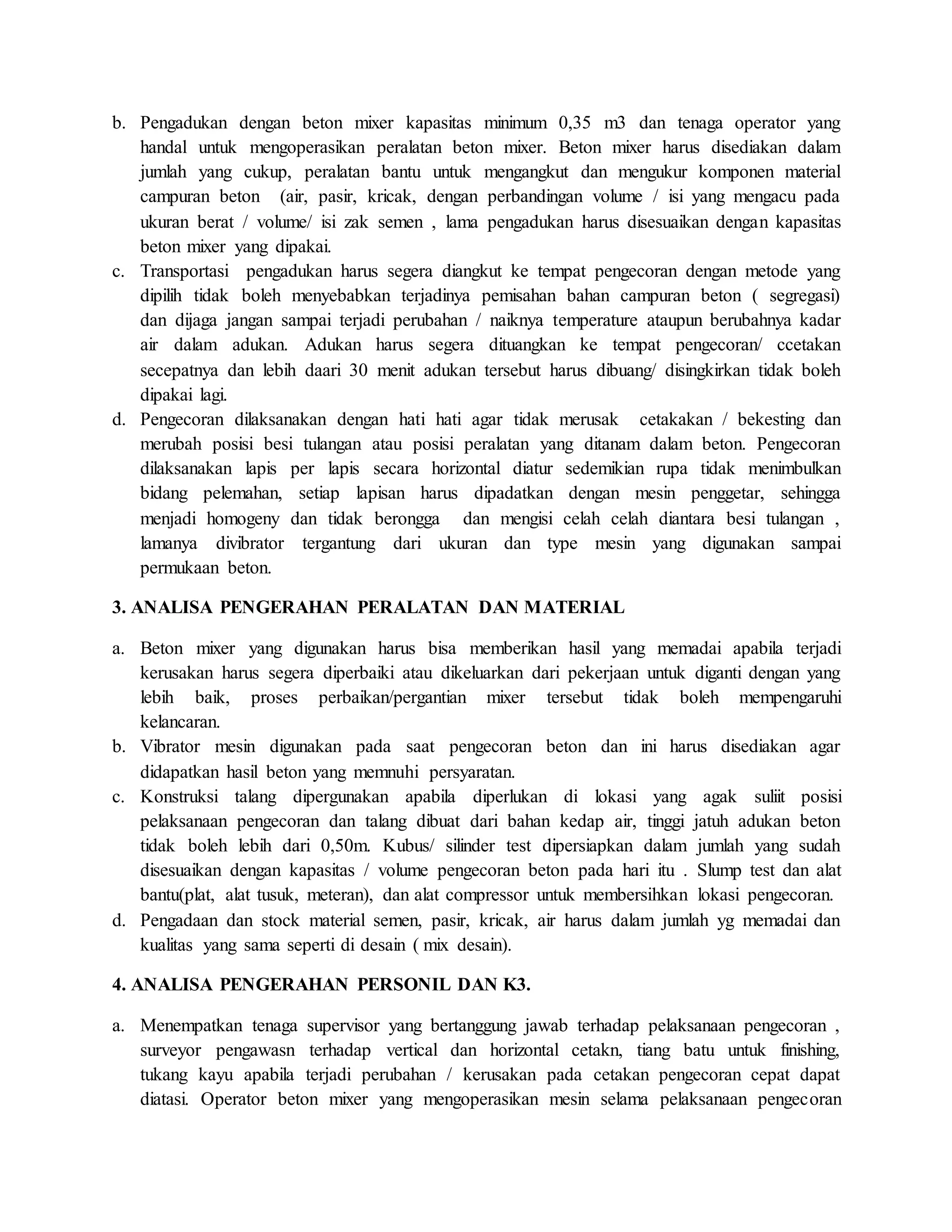 SOP Pekerjaan Konstruksi | DOCX