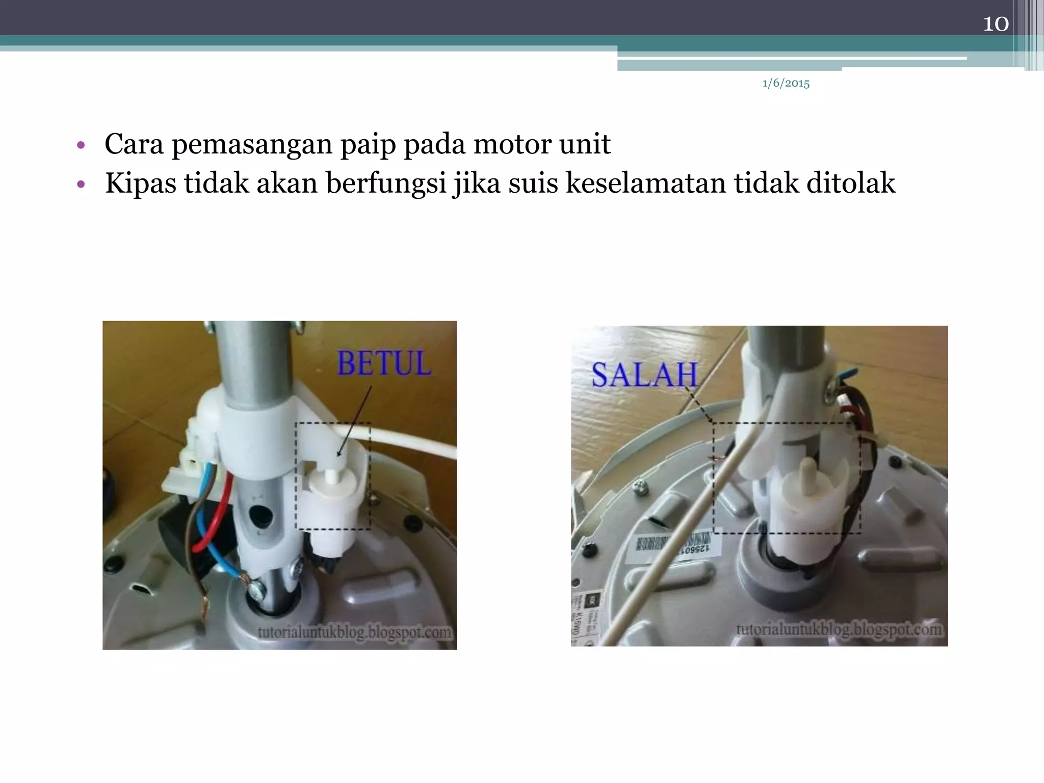 Sop Pemasangan Kipas Siling | PPT | Free Download