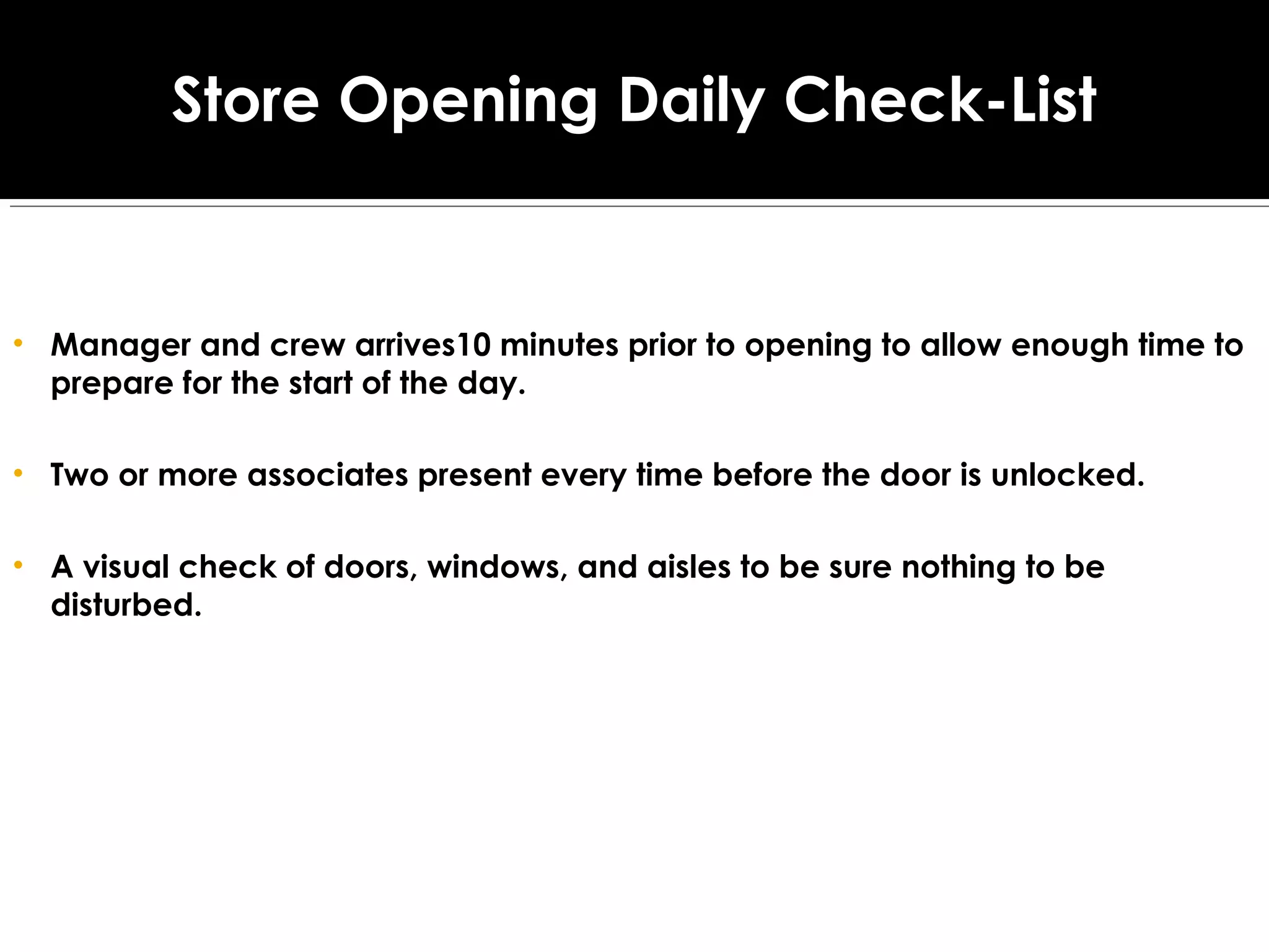 Store Operating Procedures | PPT