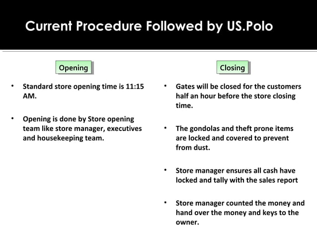 Store Operating Procedures | PPT