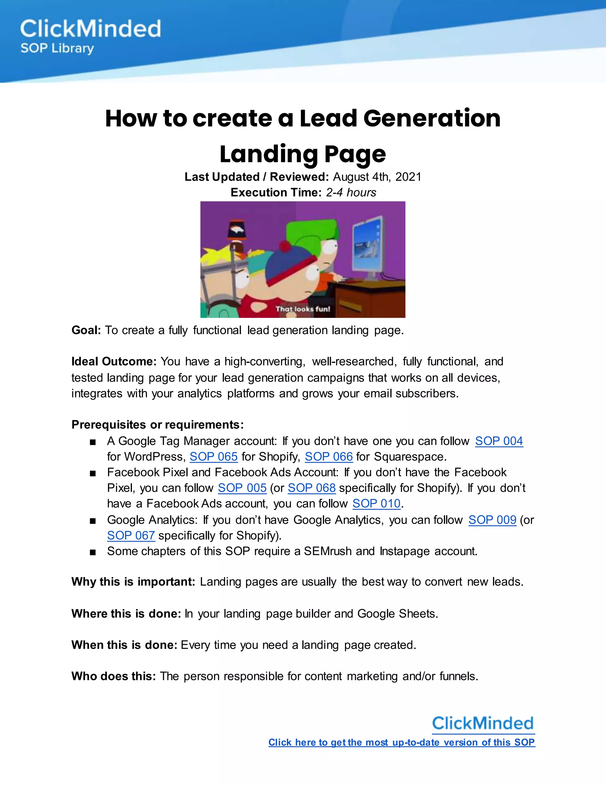 Clickminded SOP Library | DOCX