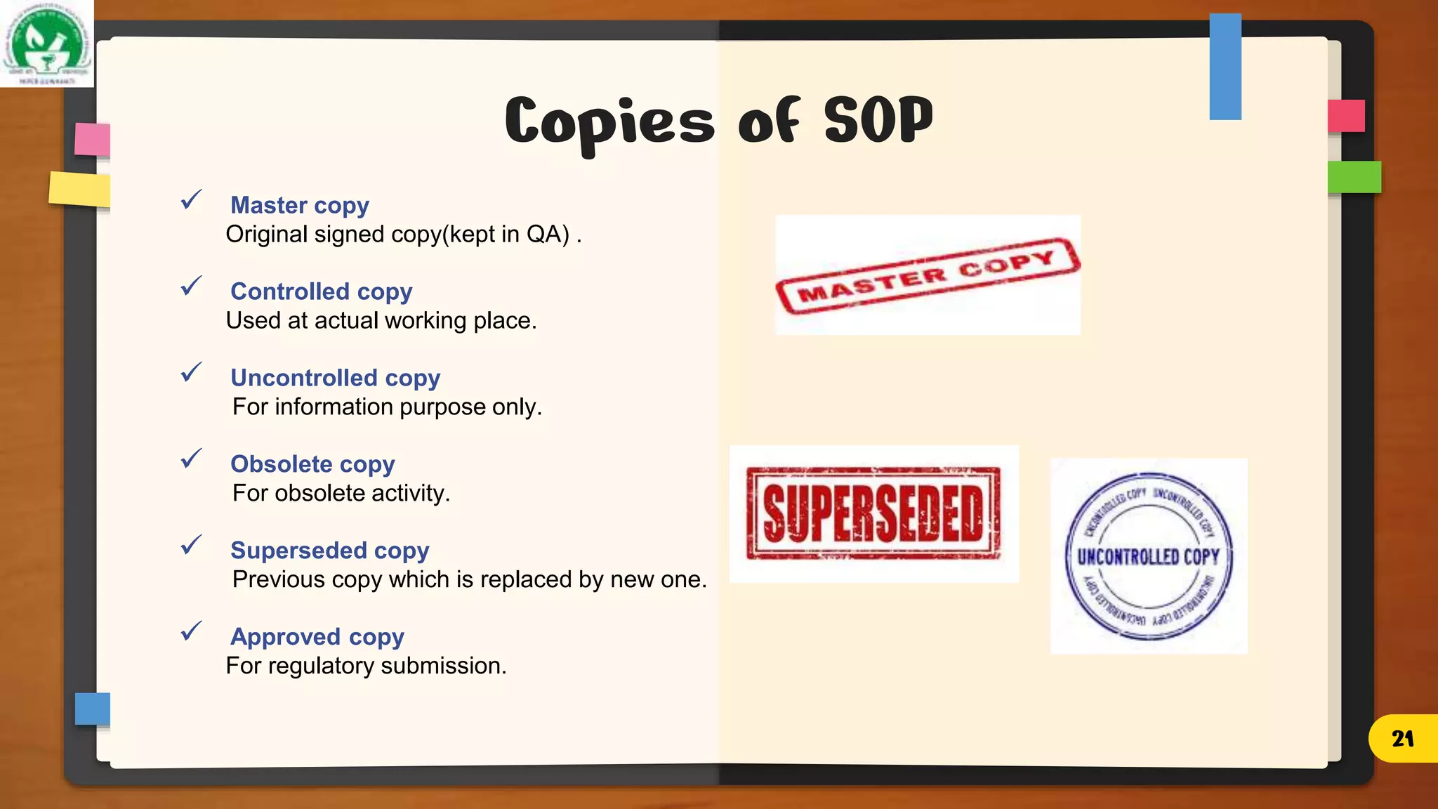 Standard Operating Procedures for different solid dosage forms | PPTX