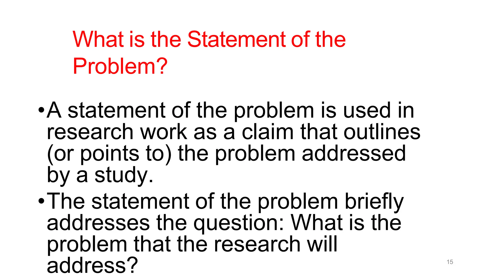 Sop Statement Of The Problem Research 1 Pptx Education