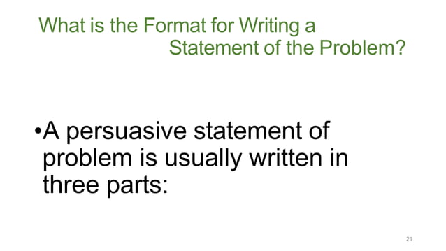 SOP (statement of the problem) research 1.pptx | Education