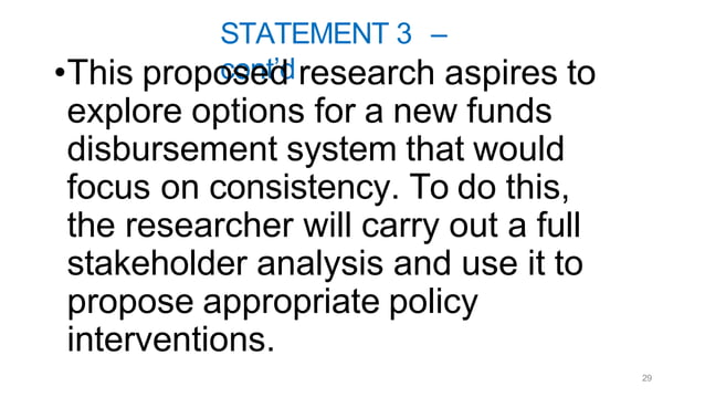 SOP (statement of the problem) research 1.pptx | Education