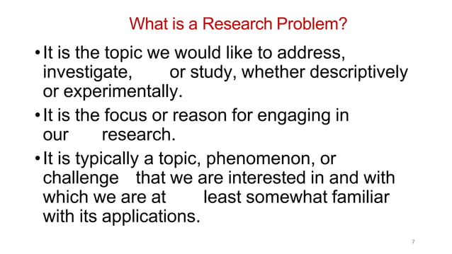 SOP (statement of the problem) research 1.pptx | Education