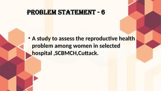 Problem statement of Obstetrics and gynecology | PPTX