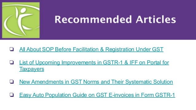 Learn More About SOP Before GST Facilitation & Registration | PDF ...