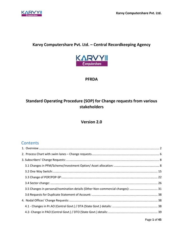 SOP- Change request | PDF