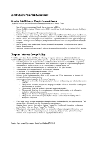 BDPA Chapter Start-Up Guide | PDF