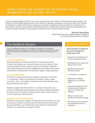 SOP Management Factsheet | PDF
