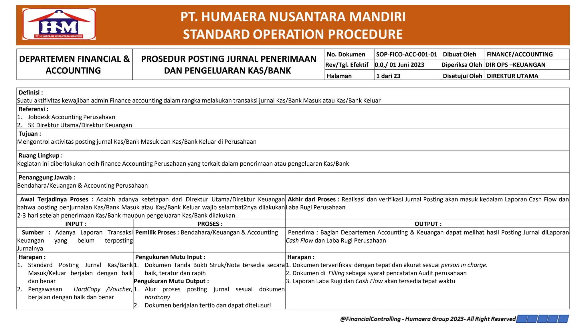 SOP -FICO-ACC-001-01 Rev.01 SOP PENERIMAAN DAN PENGELUARAN KAS BANK.pdf