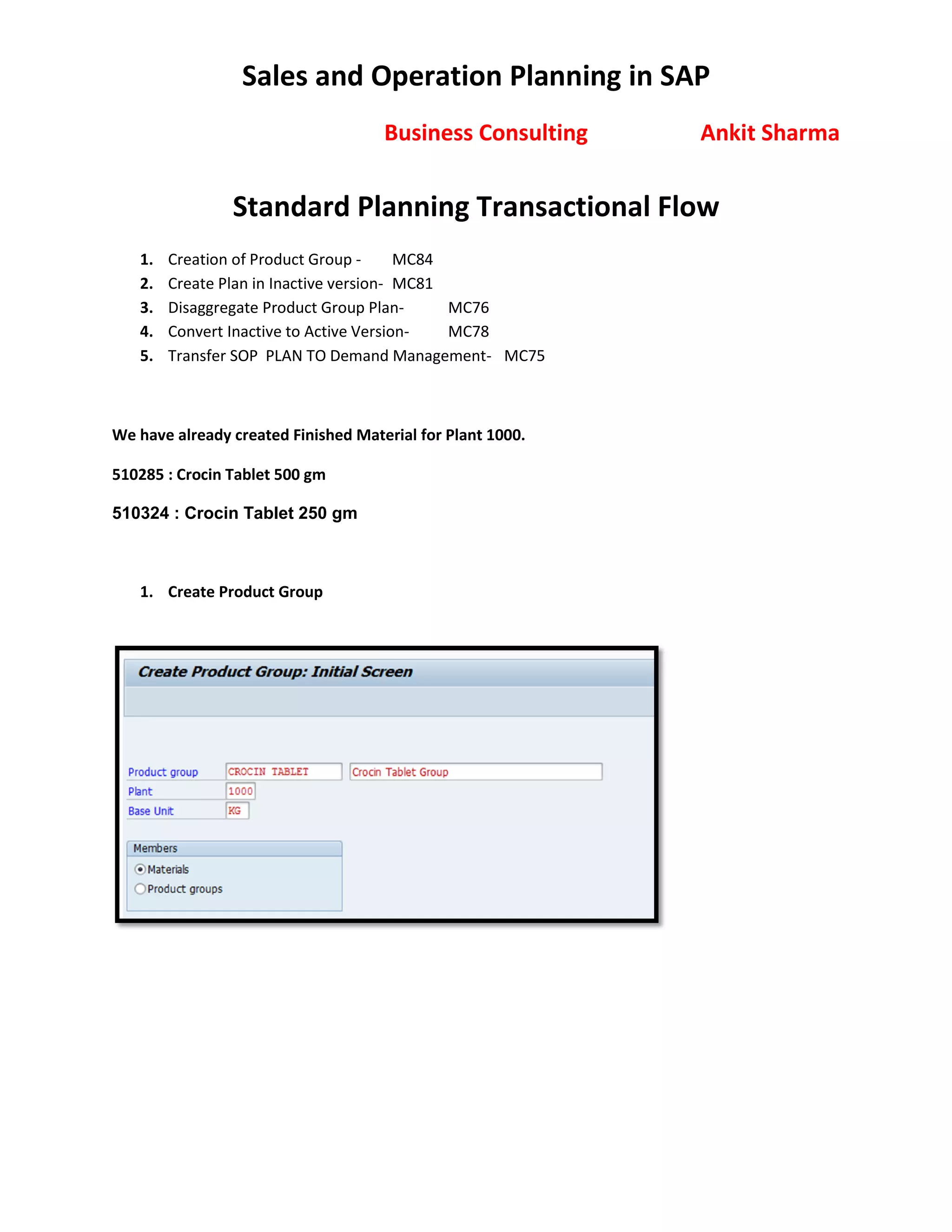 Sales and Operation Planning in SAP | PDF