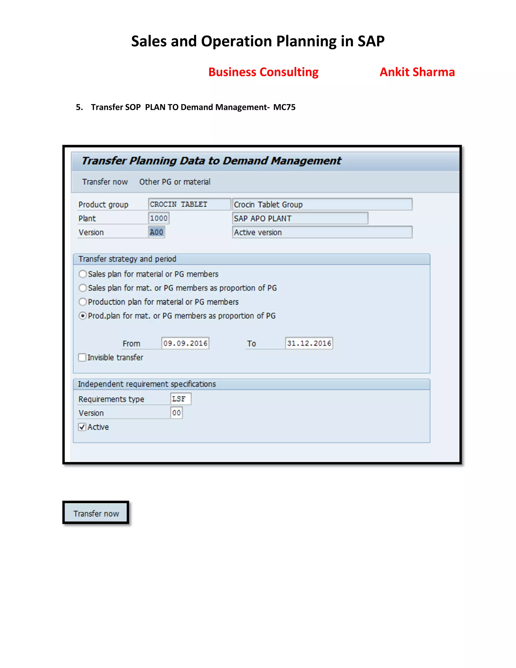 Sales and Operation Planning in SAP | PDF