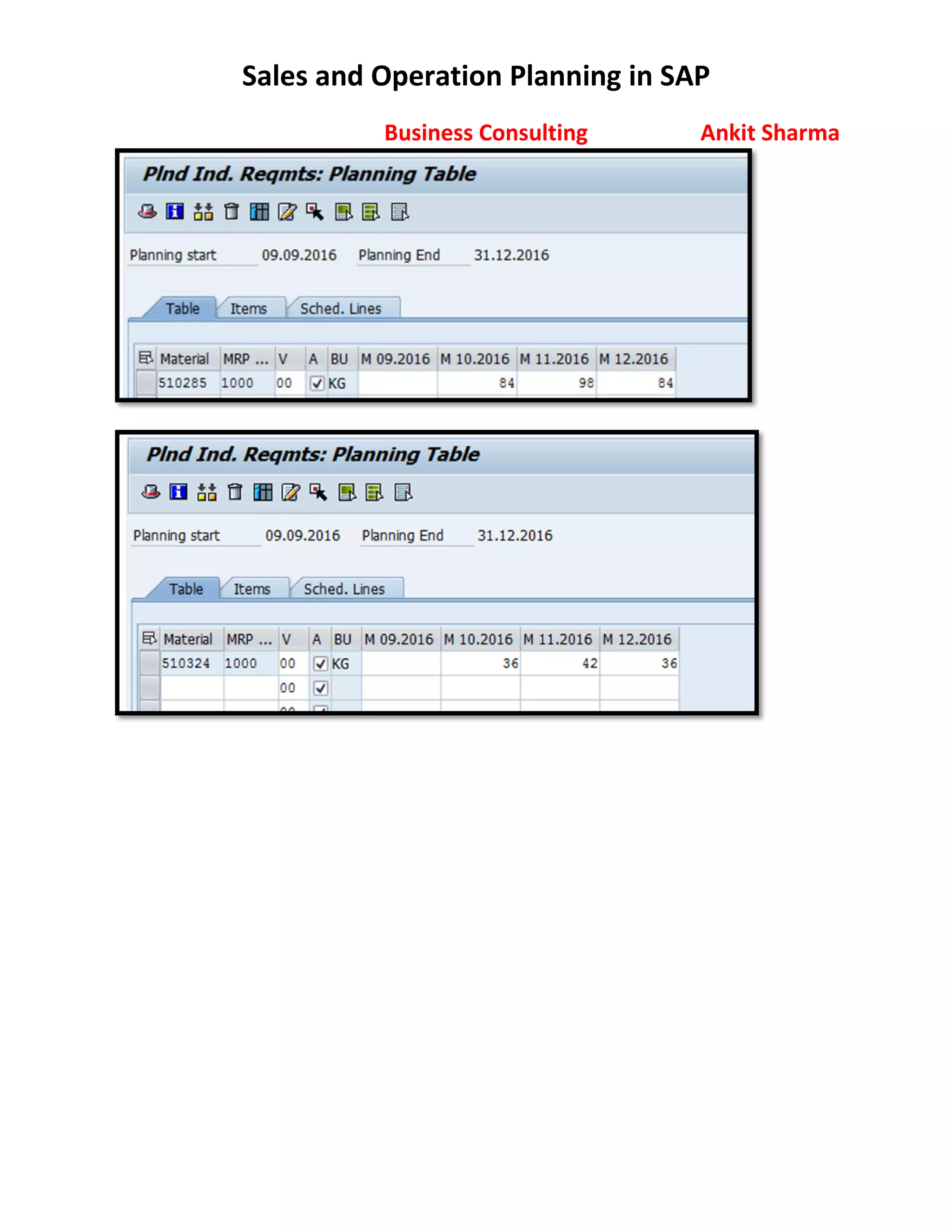 Sales and Operation Planning in SAP | PDF