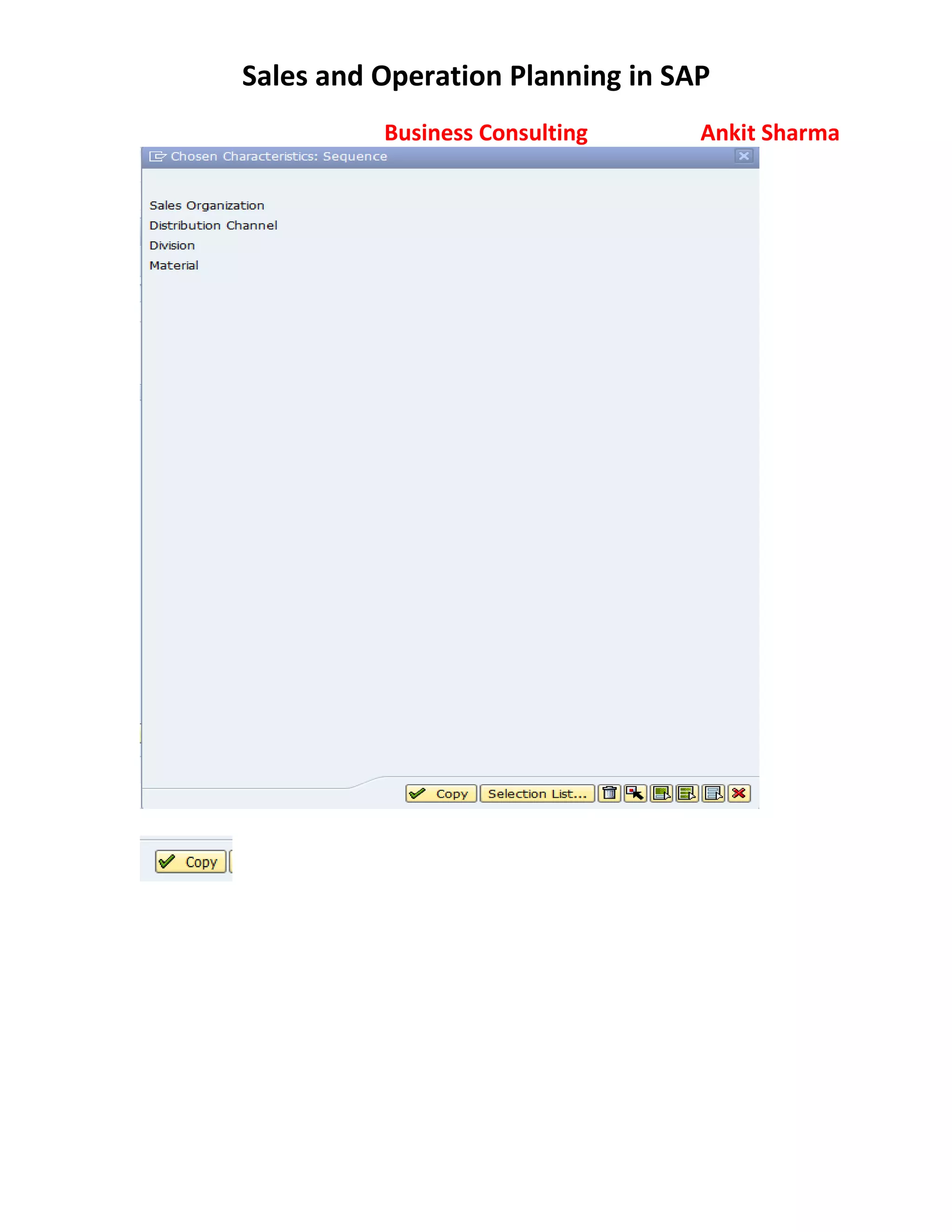 Sales and Operation Planning in SAP | PDF