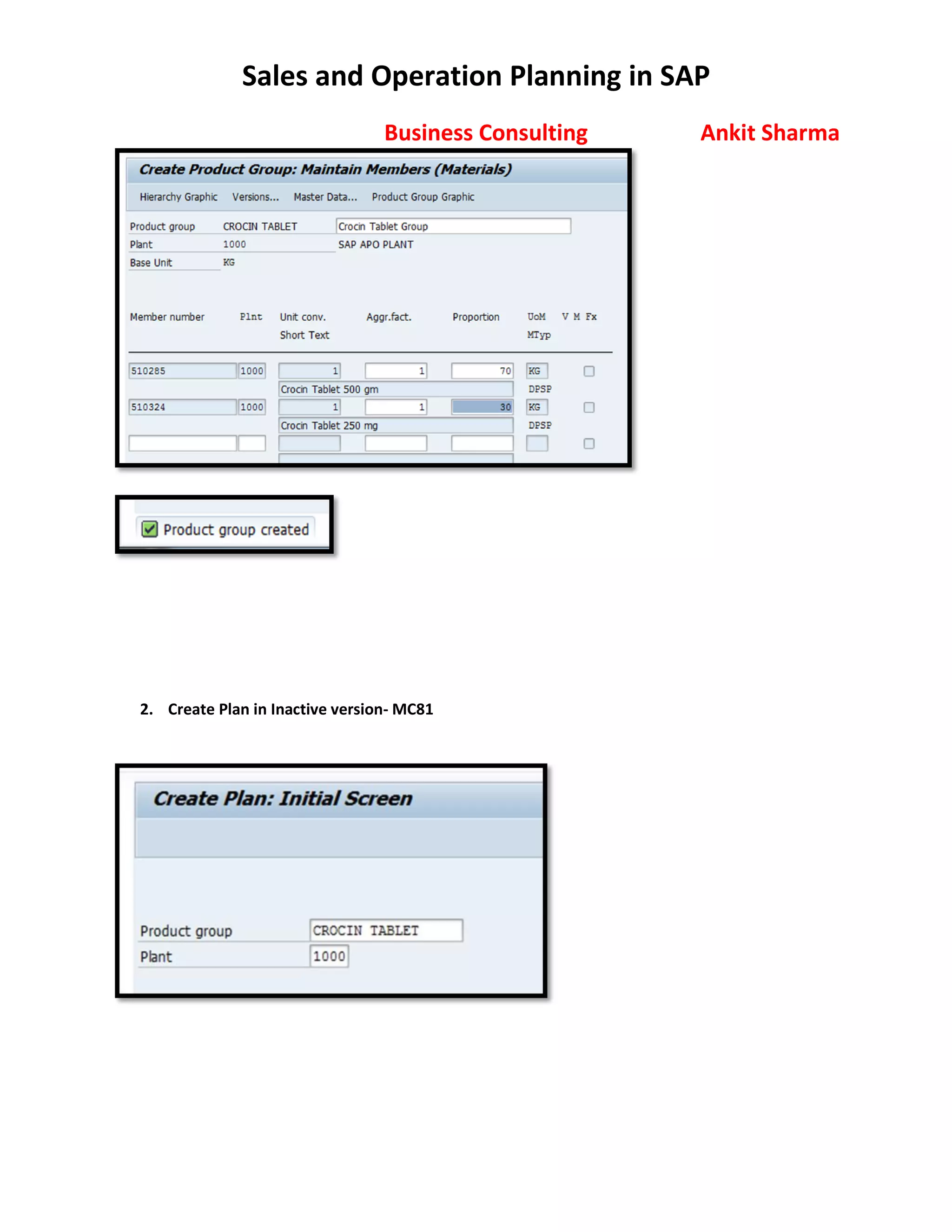 Sales and Operation Planning in SAP | PDF