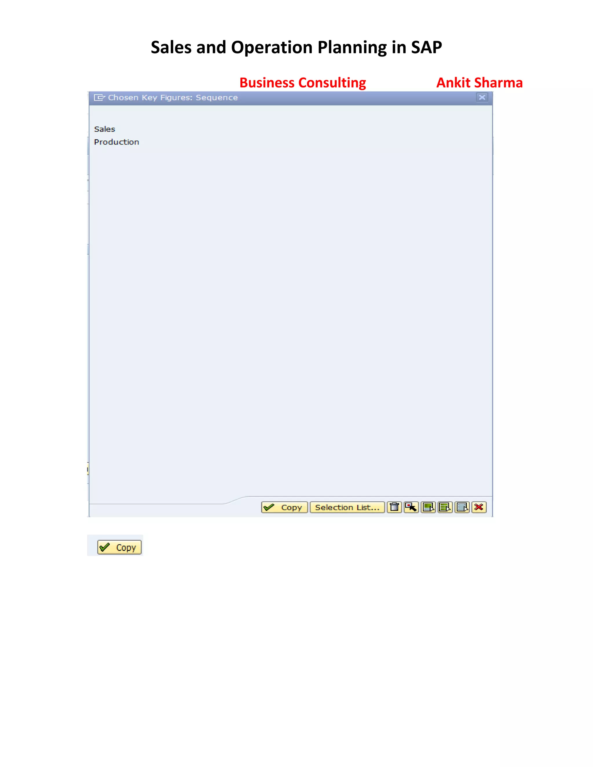 Sales and Operation Planning in SAP | PDF