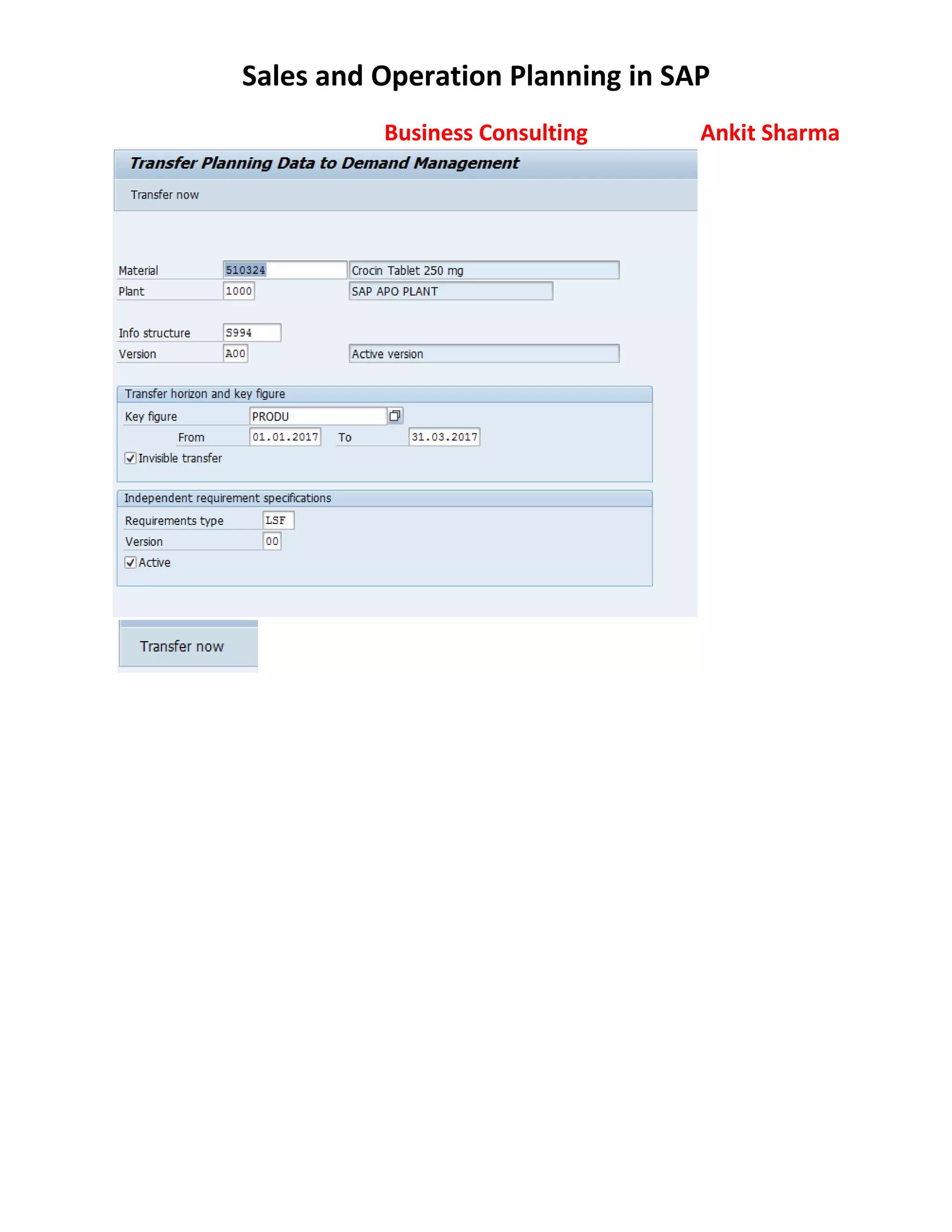 Sales and Operation Planning in SAP | PDF | Sales | Business