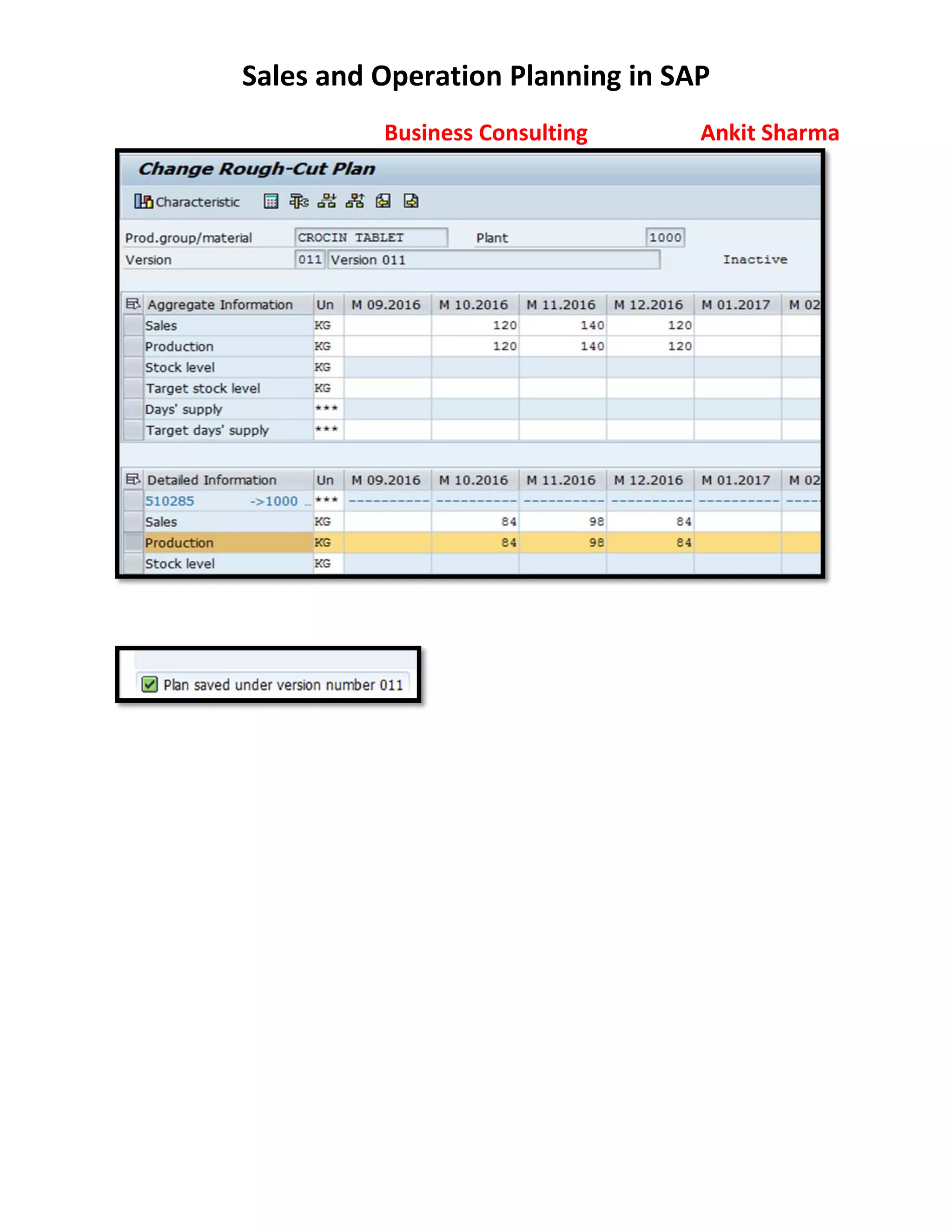 Sales and Operation Planning in SAP | PDF