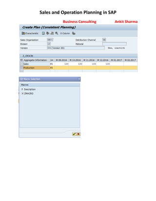 Sales and Operation Planning in SAP | PDF