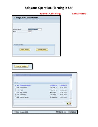 Sales and Operation Planning in SAP | PDF