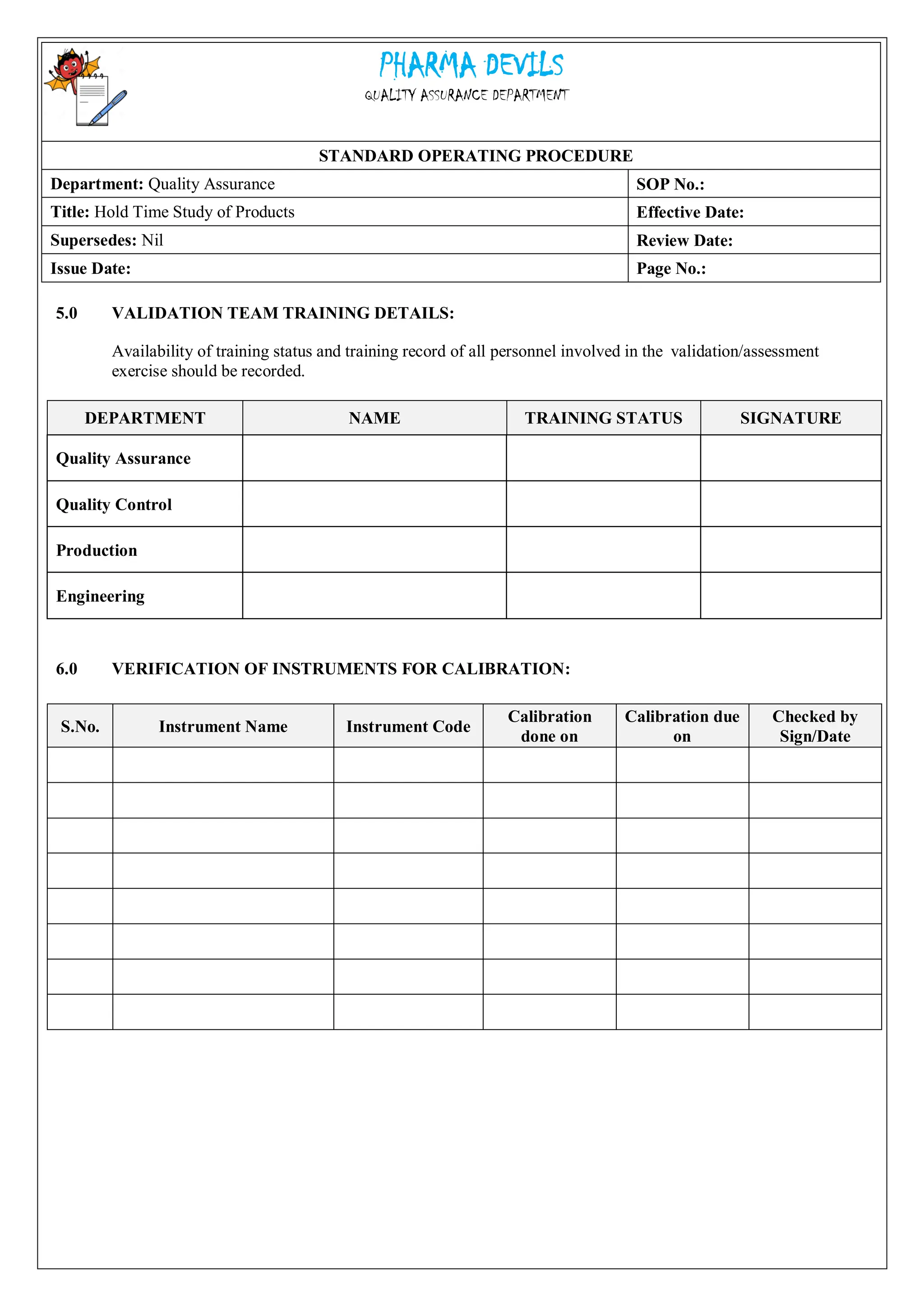 protocol-for-Hold-time-Study-of-Products | PDF