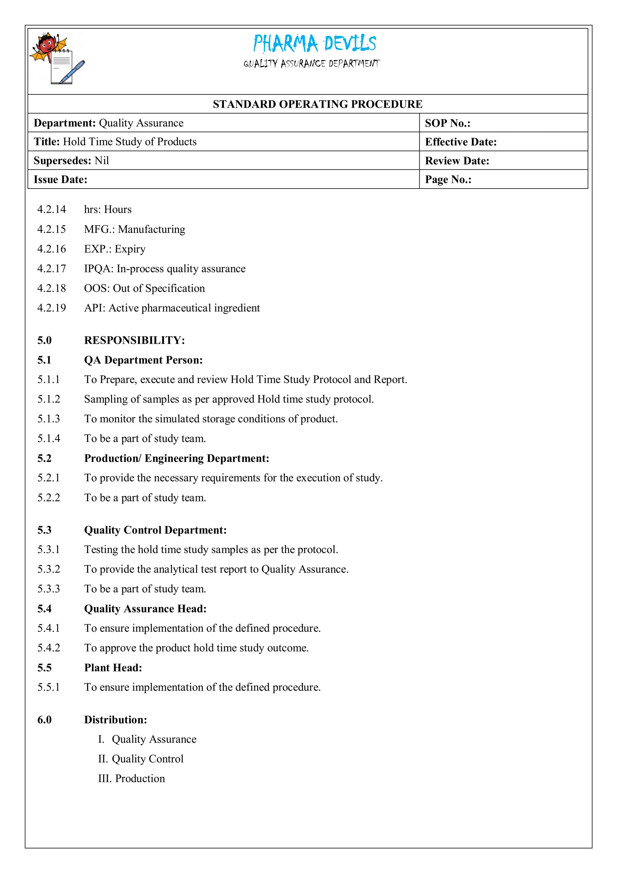 protocol-for-Hold-time-Study-of-Products | PDF