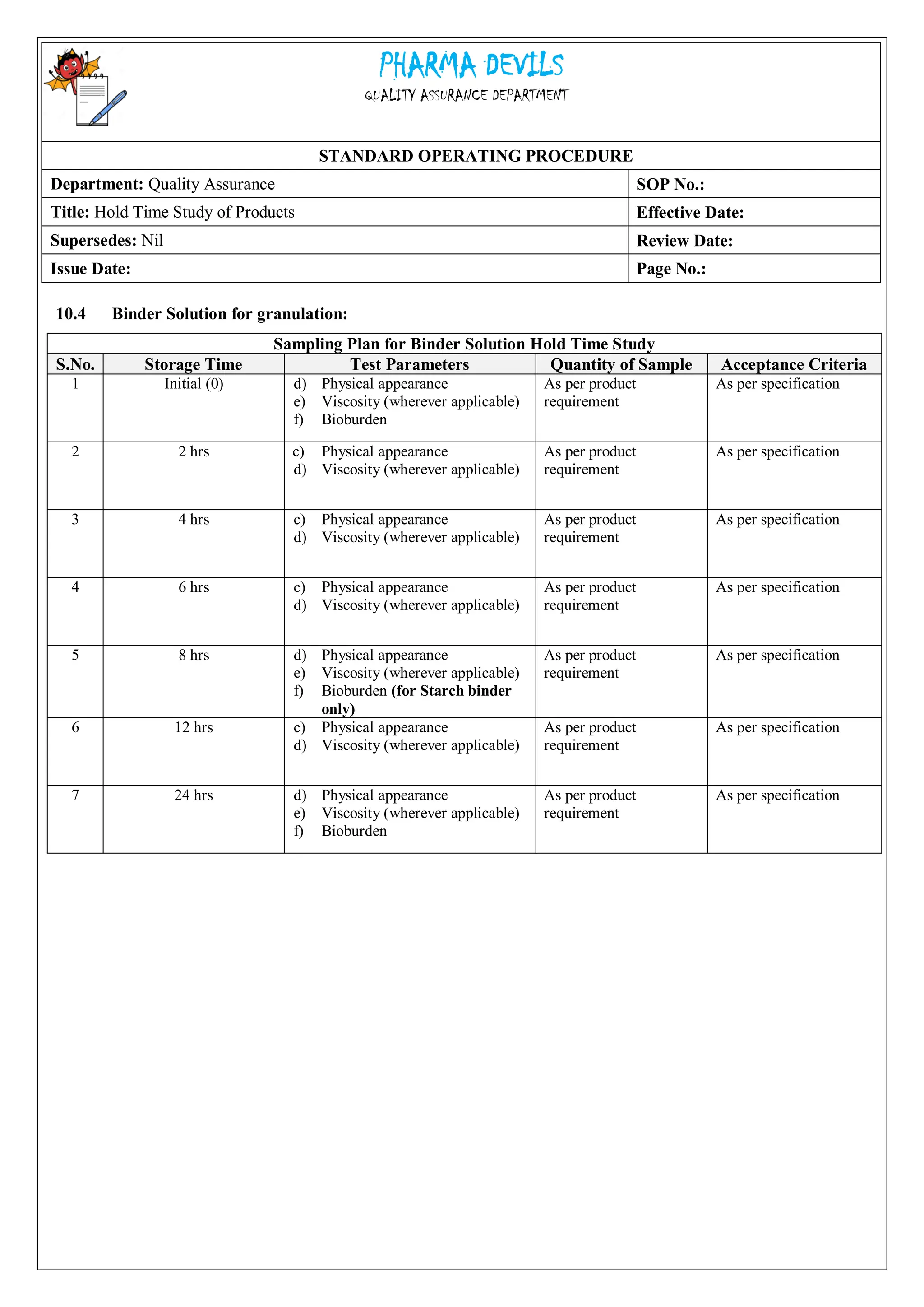 protocol-for-Hold-time-Study-of-Products | PDF